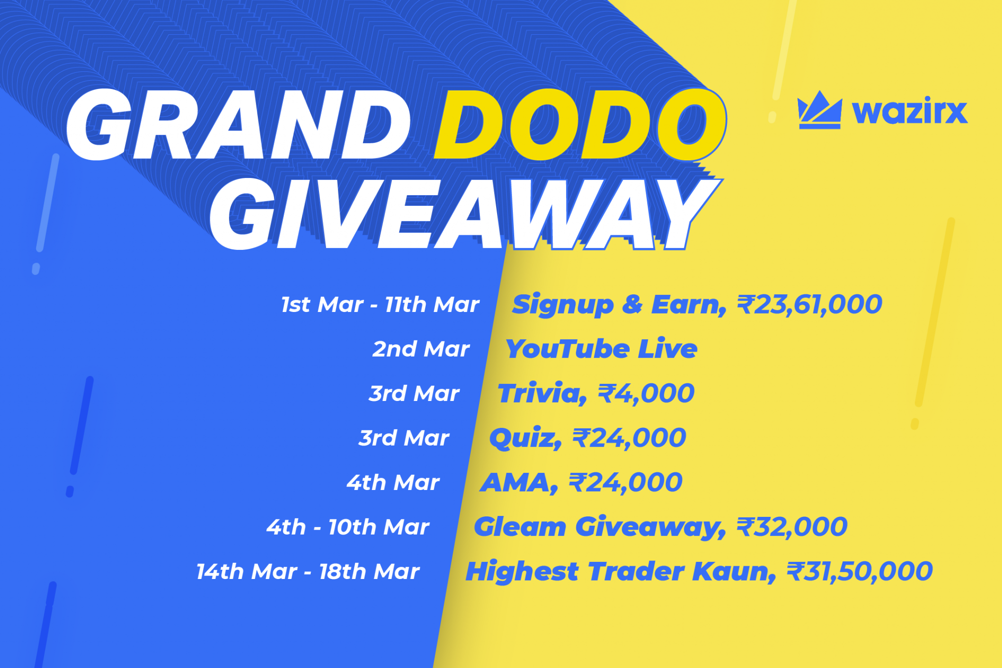 DODO/INR trading + Grand DODO Giveaway on WazirX - WazirX Blog
